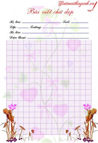 Mẫu giấy thi viết chữ đẹp các cấp dành cho học sinh và giáo viên